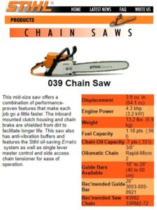 STIHL 039 Chainsaw Reviews: "Liked Mine Before It Was Stolen"